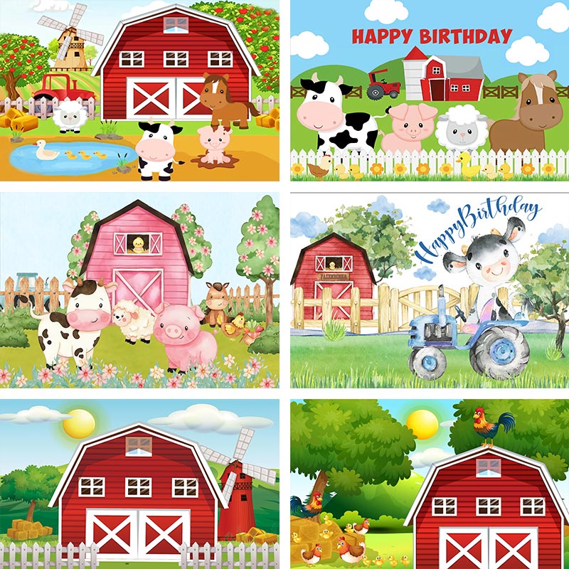 Farm Animals Cow Backdrop For Photography Baby Shower Kids Children ...
