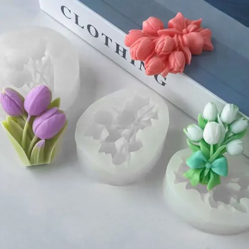 Silicone Flower Molds Resin 3D Tulip Flowers Casting Molds Crystal ...