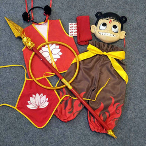 Nezha Costume Girls Nezha Demon Boy Performance Costume cos Halloween ...