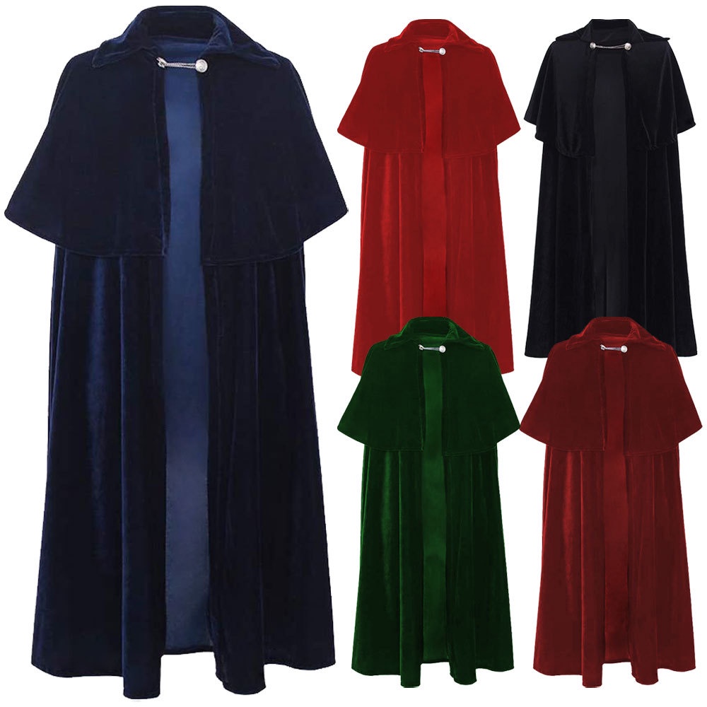 5 Colors Gold Velvet Vampire cos Cloak Halloween Death cosplay cosplay ...
