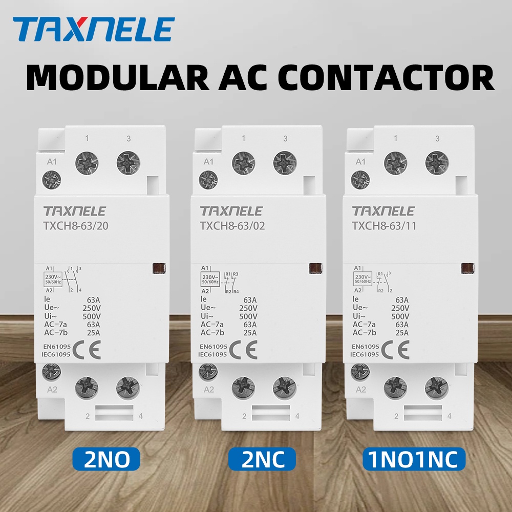 Din rail Household 32A 63A 2P 220V/230V 50/60HZ ac Modular contactor 2NO 2NC 1NO1NC Household ...