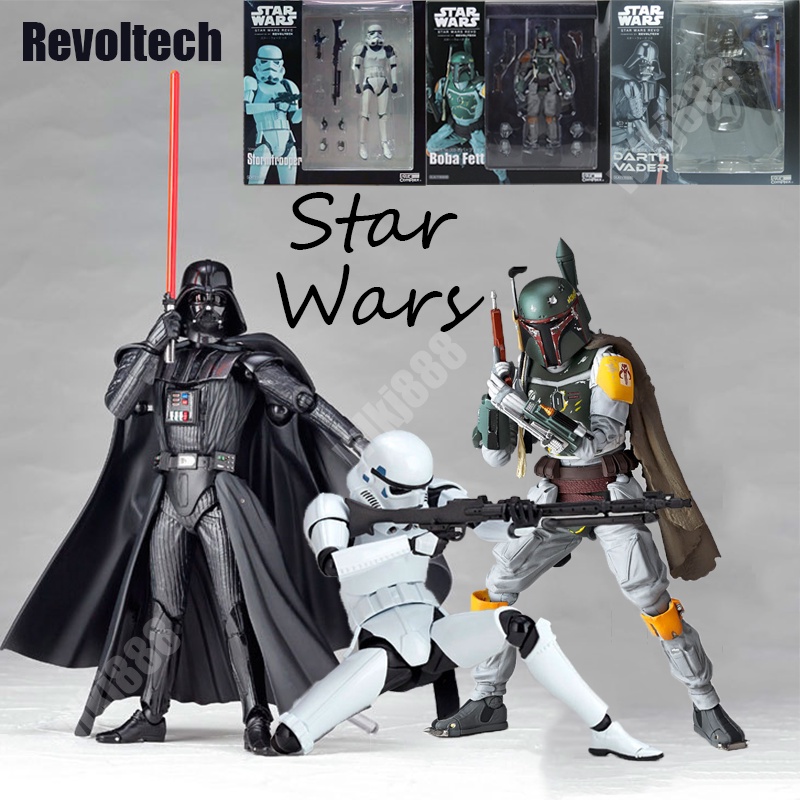 Revoltech Star Wars Darth Vader Boba Fett Clone Trooper Articulado ...