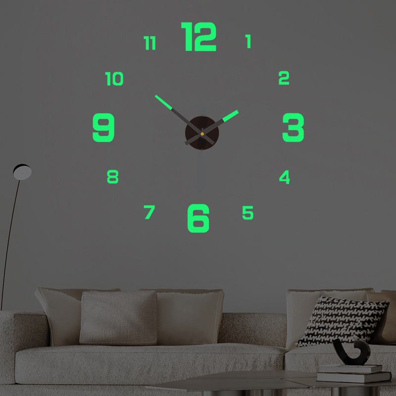 3D Wall Clocks DIY Acrylic Mirror Silent Wall Stickers for Home Decor ...