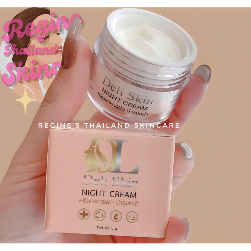 DELI SKIN NIGHT CREAM FOR ACNES/MELASMA/ DULL SKIN FROM THAILAND (5g ...