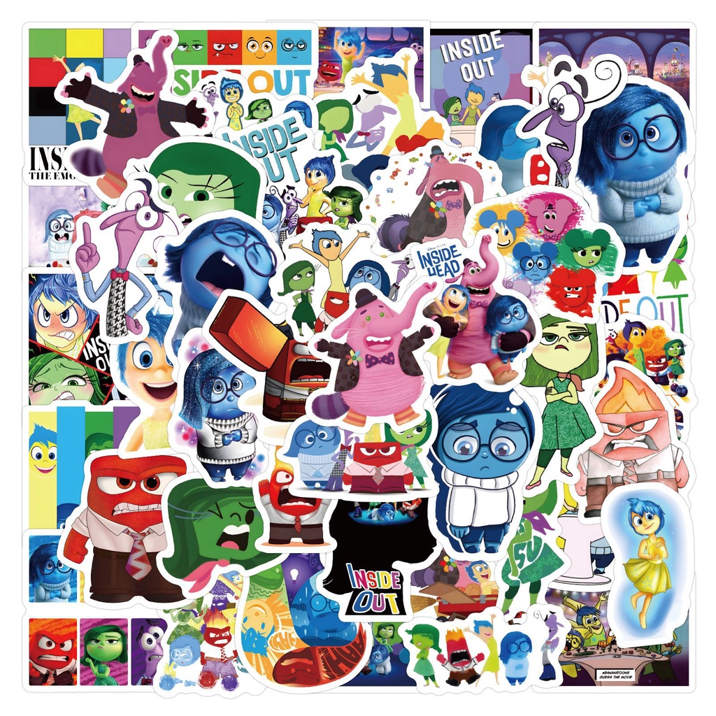 60 pcs Inside Out Cartoon Movie Waterproof PVC Stickers | Shopee Singapore