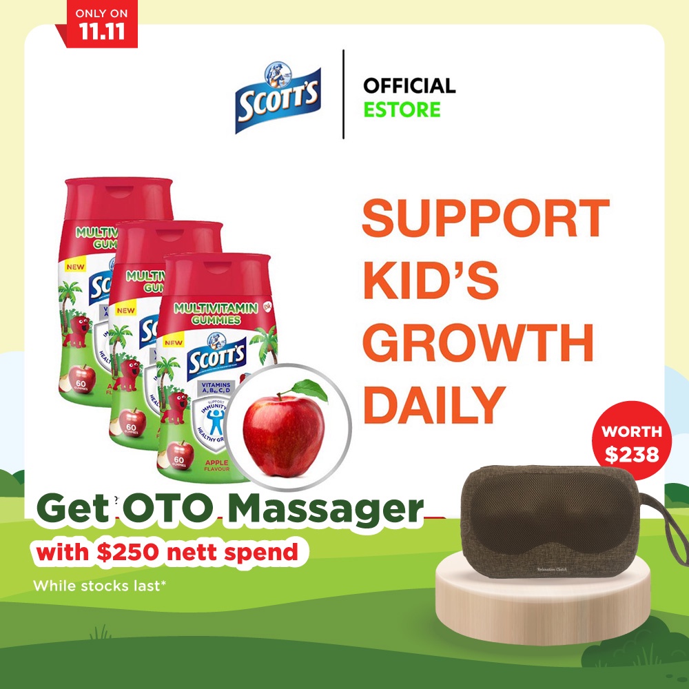 [3 Packs]SCOTT'S Multivitamin Gummies for Kids, Vitamin A, B6, C, D and ...