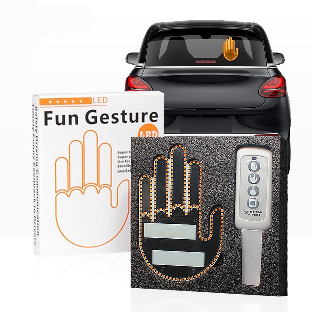 Finger Gesture Light for Car LED Hand Gesture Sign Light Funny Warning ...