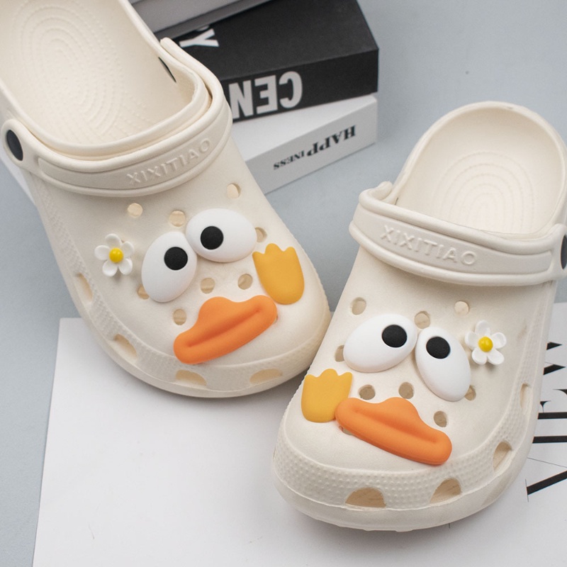 Cute Duck Mouth design Jibbits Set Eye Lollipop Jibitz Chain Sunflower ...