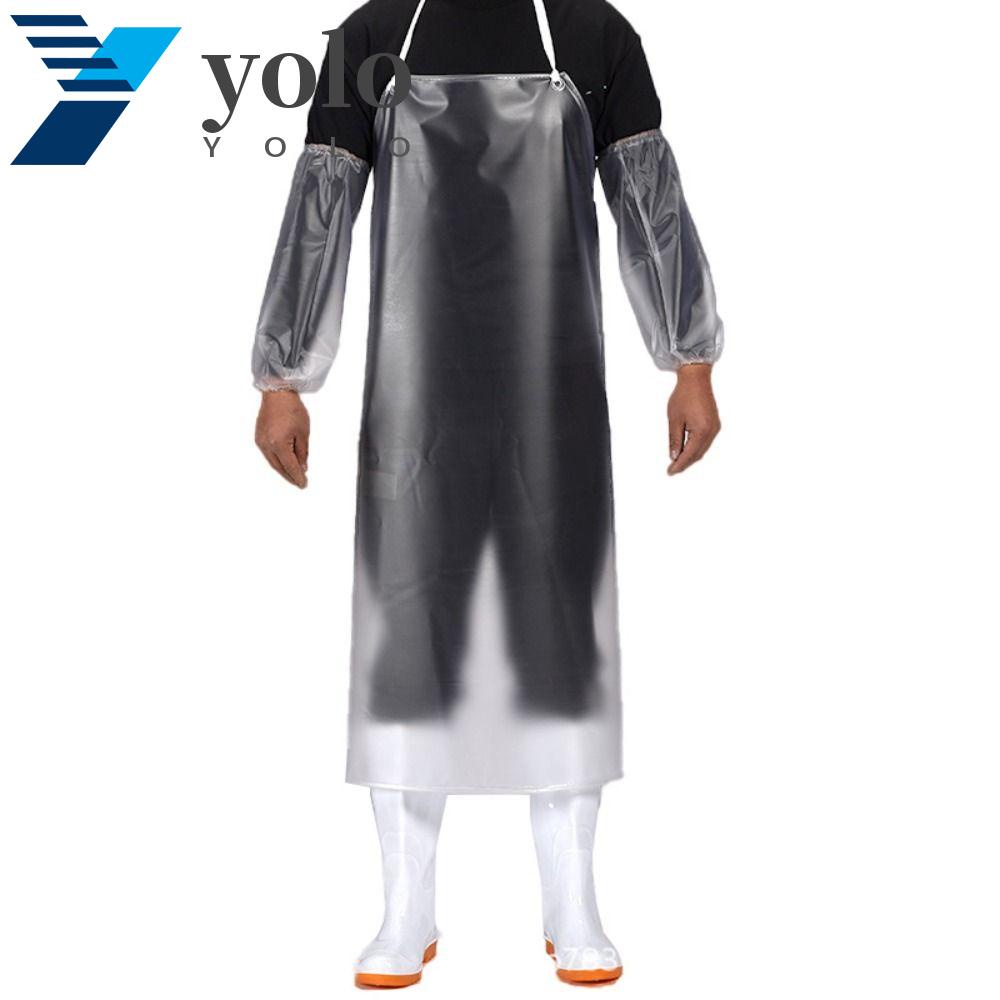 YOLO PVC Apron, Anti-fouling Long Transparent Apron, Work Clothes ...