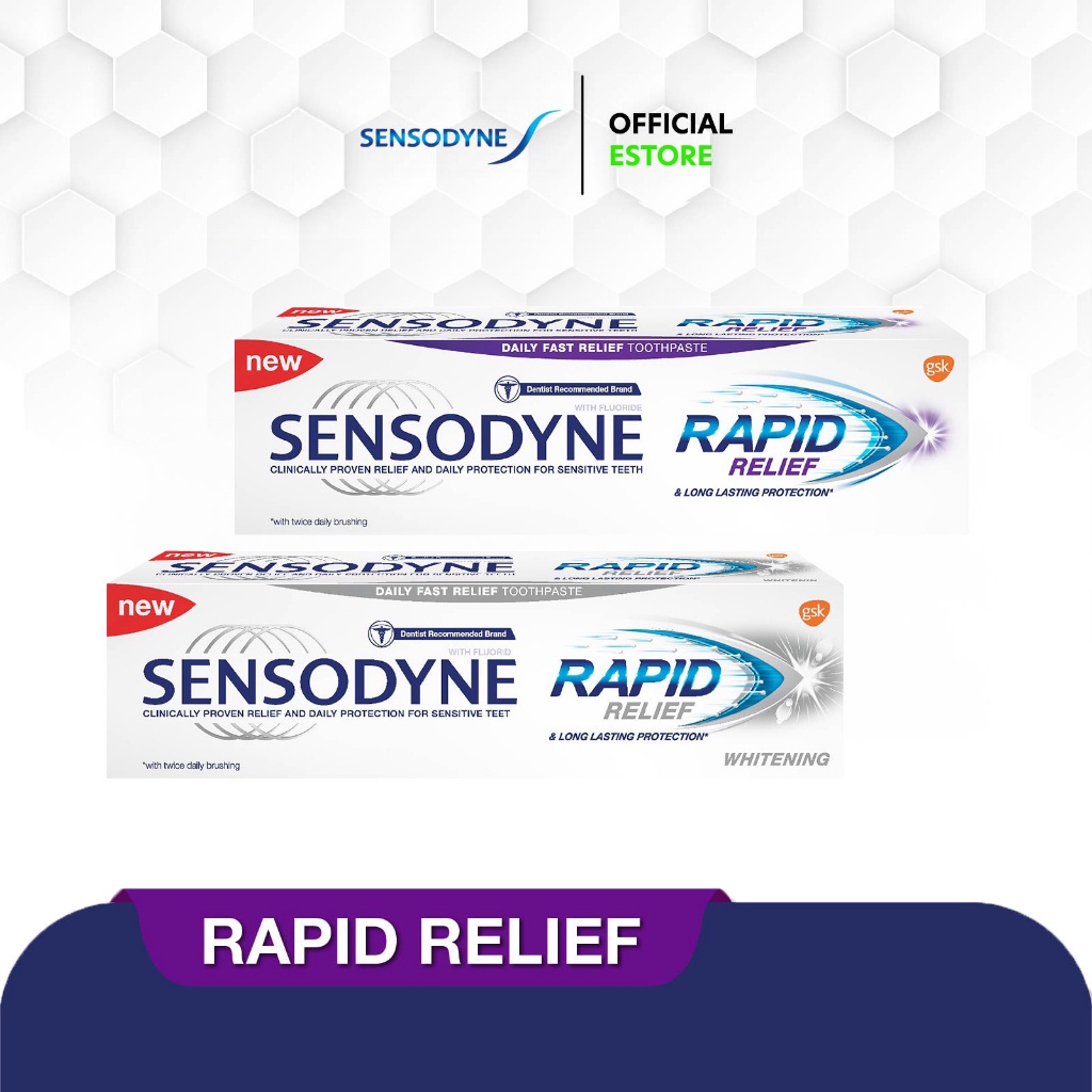 SENSODYNE Toothpaste Rapid Relief, Fast Sensitivity Relief in 60s and ...