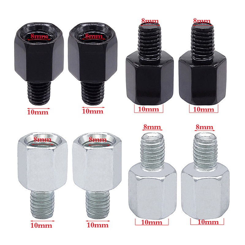 Universal M8 M10 Motorcycle Side Mirror Adapter Screw Bike Rear View ...