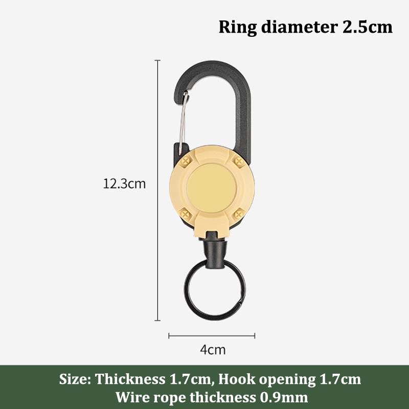 [cxGUYU] Outdoor Retractable Wire Rope Retractable Keychain Reel ...