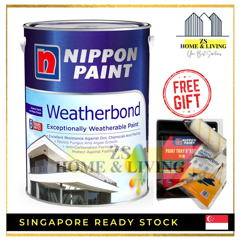 NIPPON PAINT Weatherbond Weather Resistant Paint 1L & 5L | Shopee Singapore