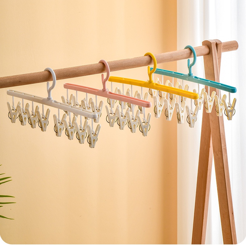 Multi-clip clothes airing rack Windbreak Socks Rack Multifunctional ...