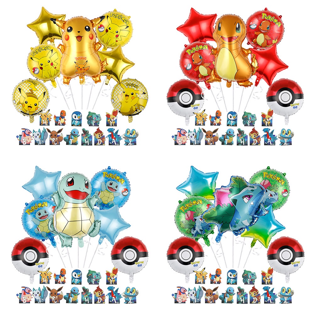 [SG] Pokemon Foil Balloon Pokeball Pikachu balloons Squirtle Bulbasaur ...
