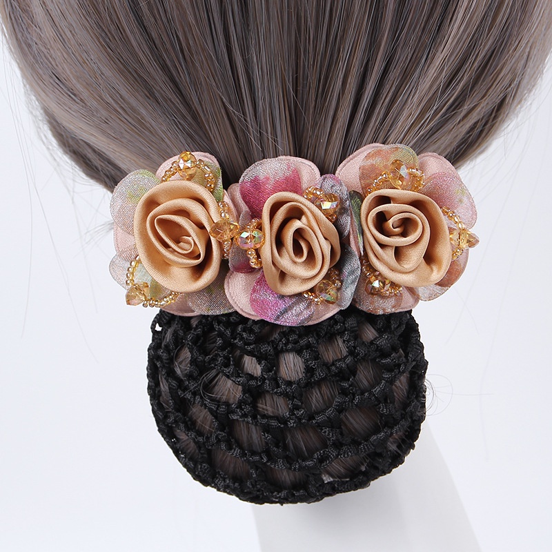 Working Women's Flower Hairnet Bun Hair Snood Professional Women's Hair ...