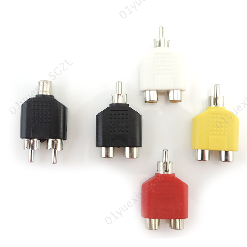RCA Splitter 1 Male to 2 Female 1 femae 2RCA male Plug Y 3.5mm RCA jack ...