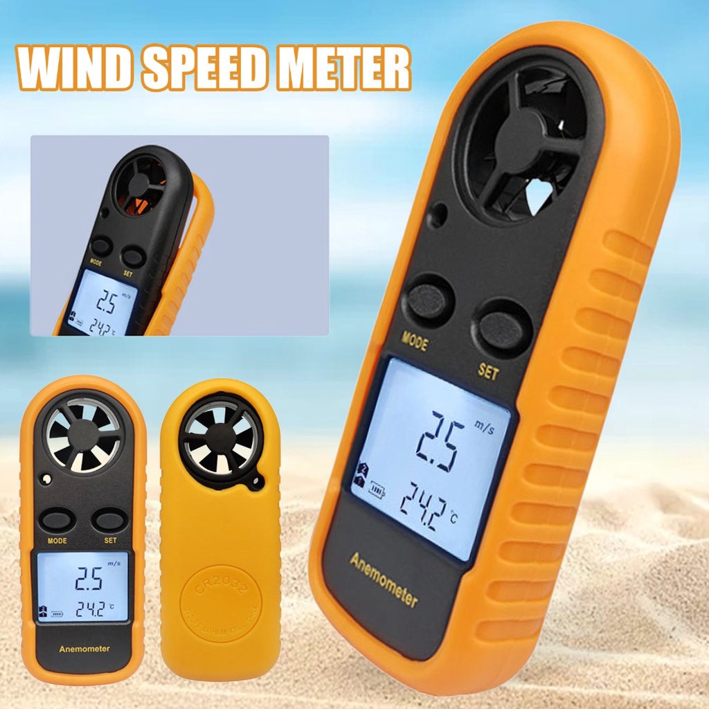 New Digital Wind Speed Scale Gauge Meter Anemometer Thermometer Sailing ...