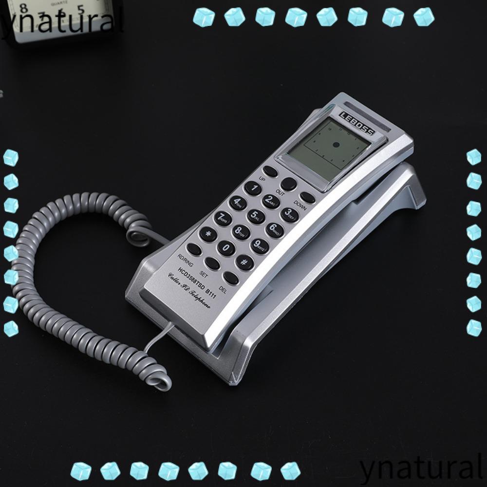 YNATURAL Corded Phone, Compact Wall Mounted Wired Telephone, Caller ID Desktop Handset Landline ...