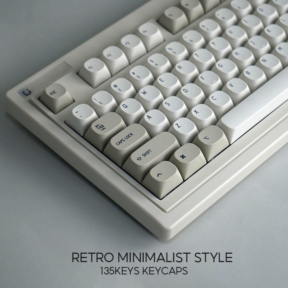 PBT Retro Minimalism Style 131Keys/Set Keycaps MA Profile DIY Custom ...