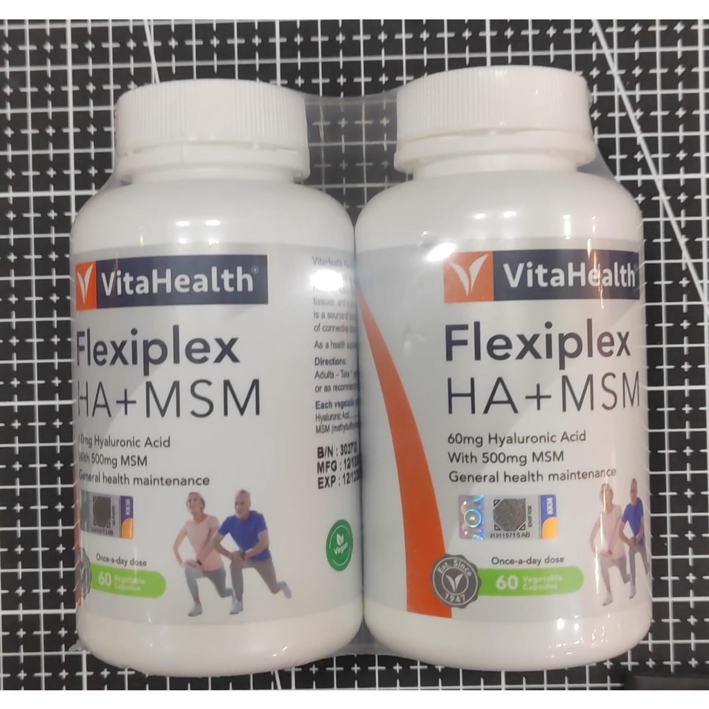 VITA HEALTH FLEXIPLEX HA+MSM {60'S/BOT} PACK-OF-TWO(1x2s) | Shopee ...