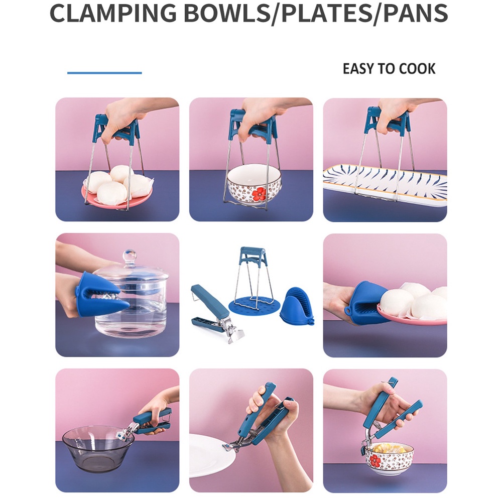SG Delivery Dish Clamp Multifunction Bowl Clip Lifting Plate Kitchen ...