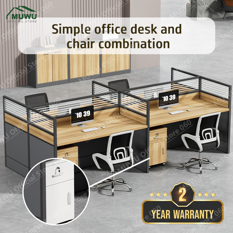 MUWU Office Workbench With Drawers Computer Table/Study Table Chair ...