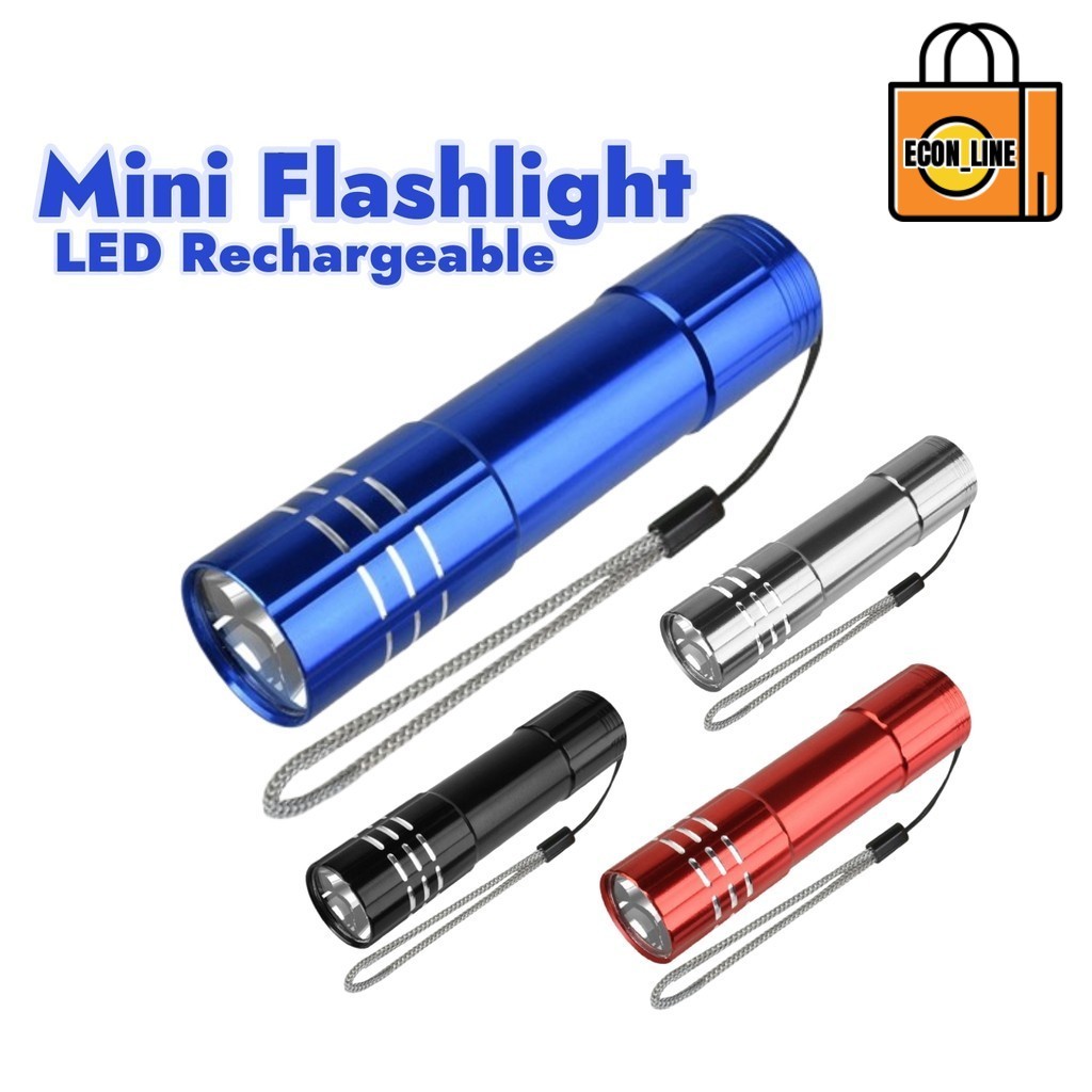 Mini USB Rechargeable Flashlight LED Torch Light Portable Outdoor ...