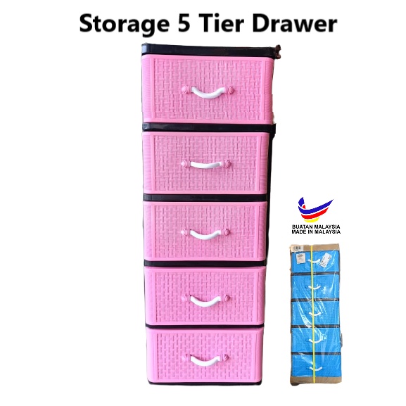 5 Tier Drawer Cabinet Multipurpose Cabinet Drawer Plastic Drawer ...