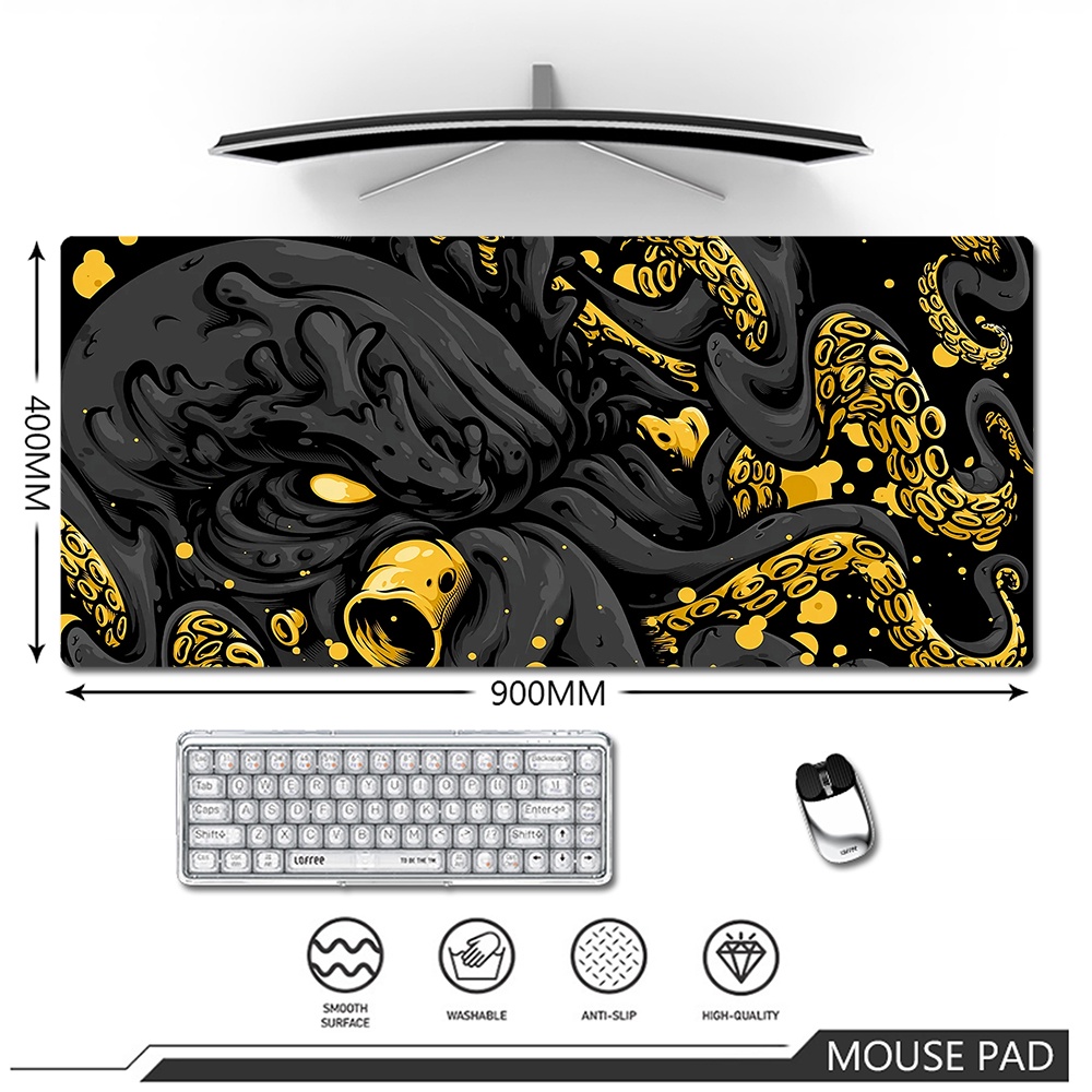 Japanese Style Large Mouse Pad Art Dragon Mousepad Black Mouse Mat XXL ...