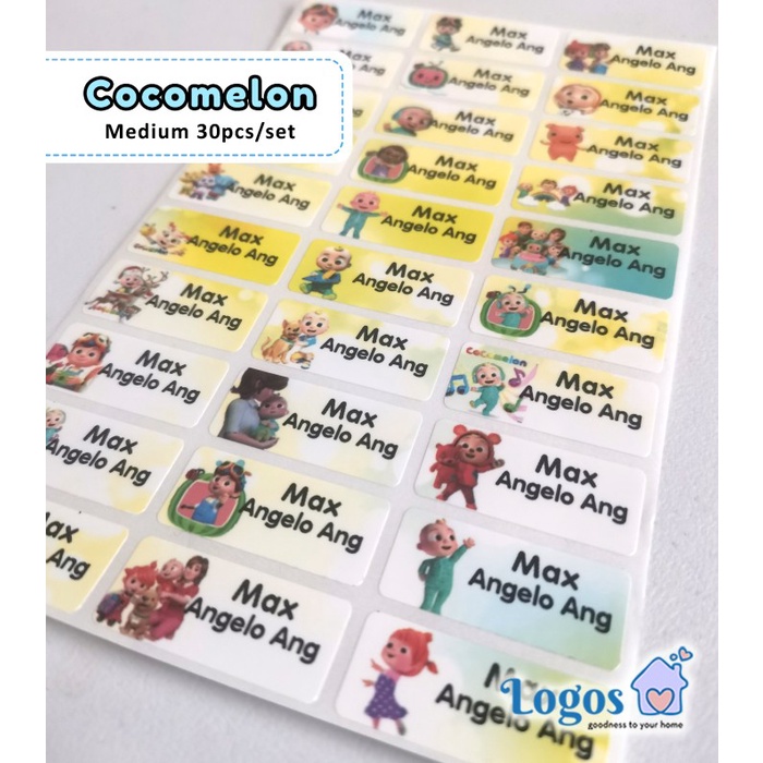 Cocomelon MEDIUM Name Label waterproof sticker Print Children's Name ...