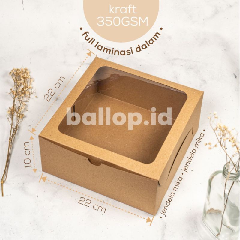 Kraft MIKA 22 22 10 CM Laminated Packaging Box Packing Cake Pudding ...