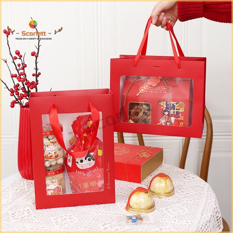 [10pcs/lot] CNY Spring Festival Gift Bag With Transparent Window ...
