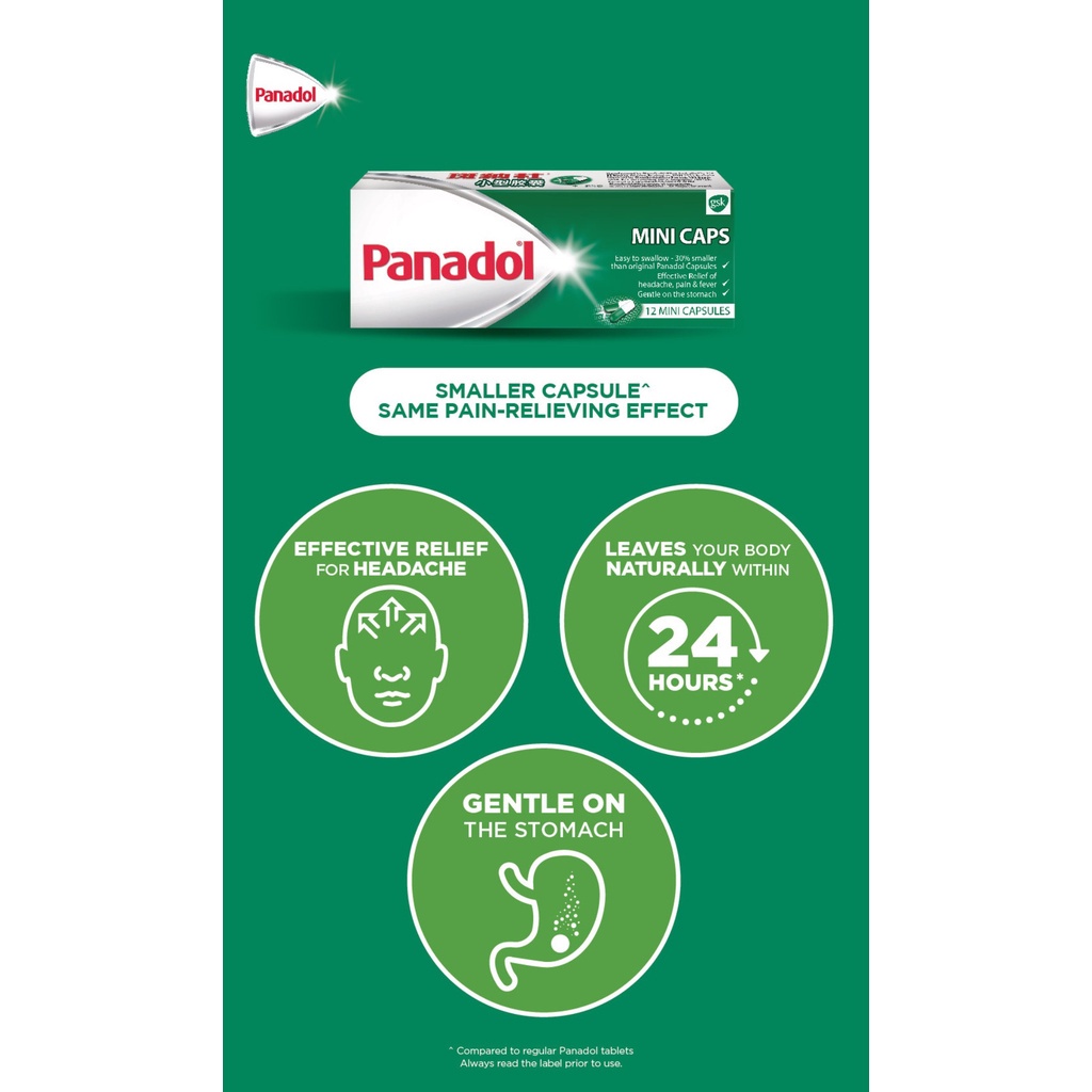 PANADOL Mini Caps, Easy to Swallow Paracetamol for Fast & Effective ...