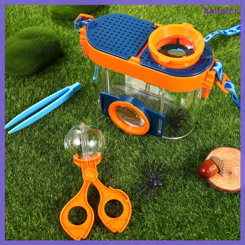 Kids Catching Kit Magnifying Viewer Jar Insect Observation Box Cage ...
