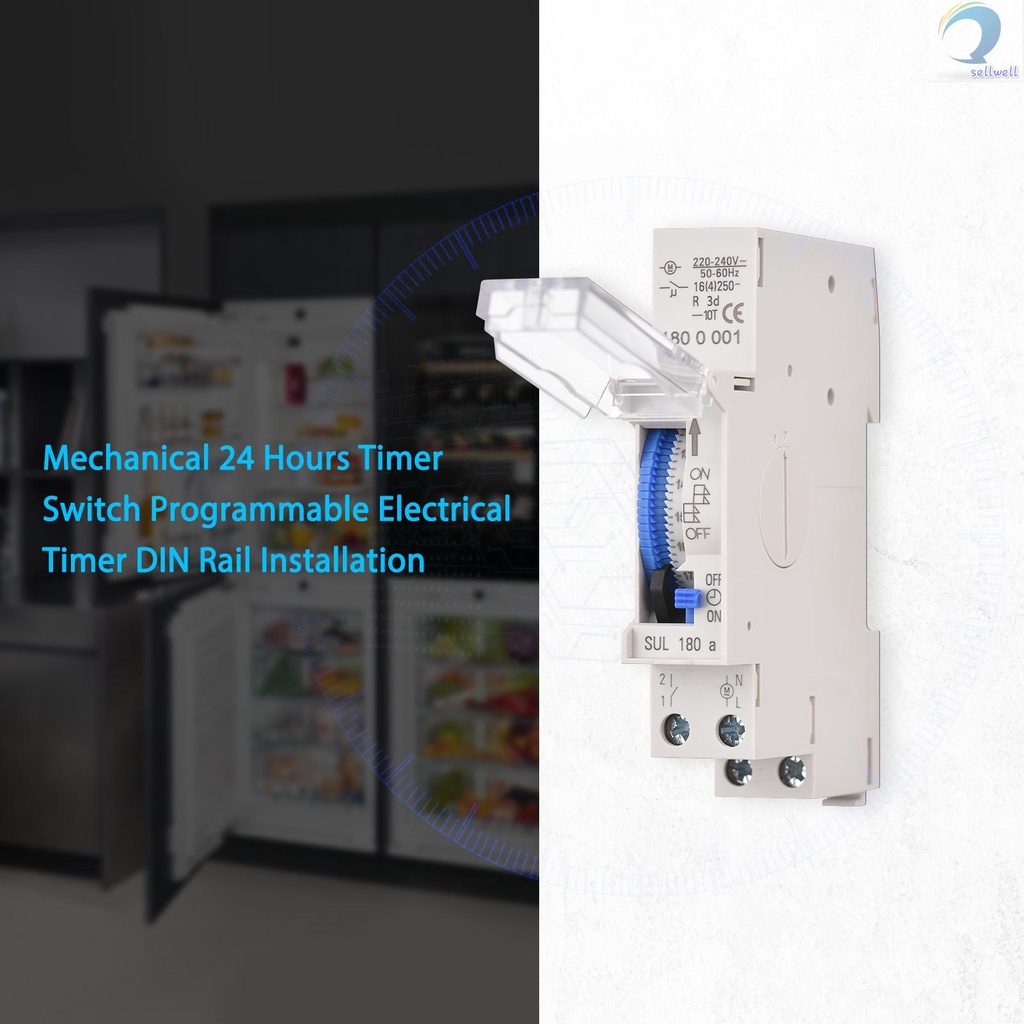 Mechanical 24 Hours Timer Switch AC 220-240V 15 Minutes Interval 96 ...