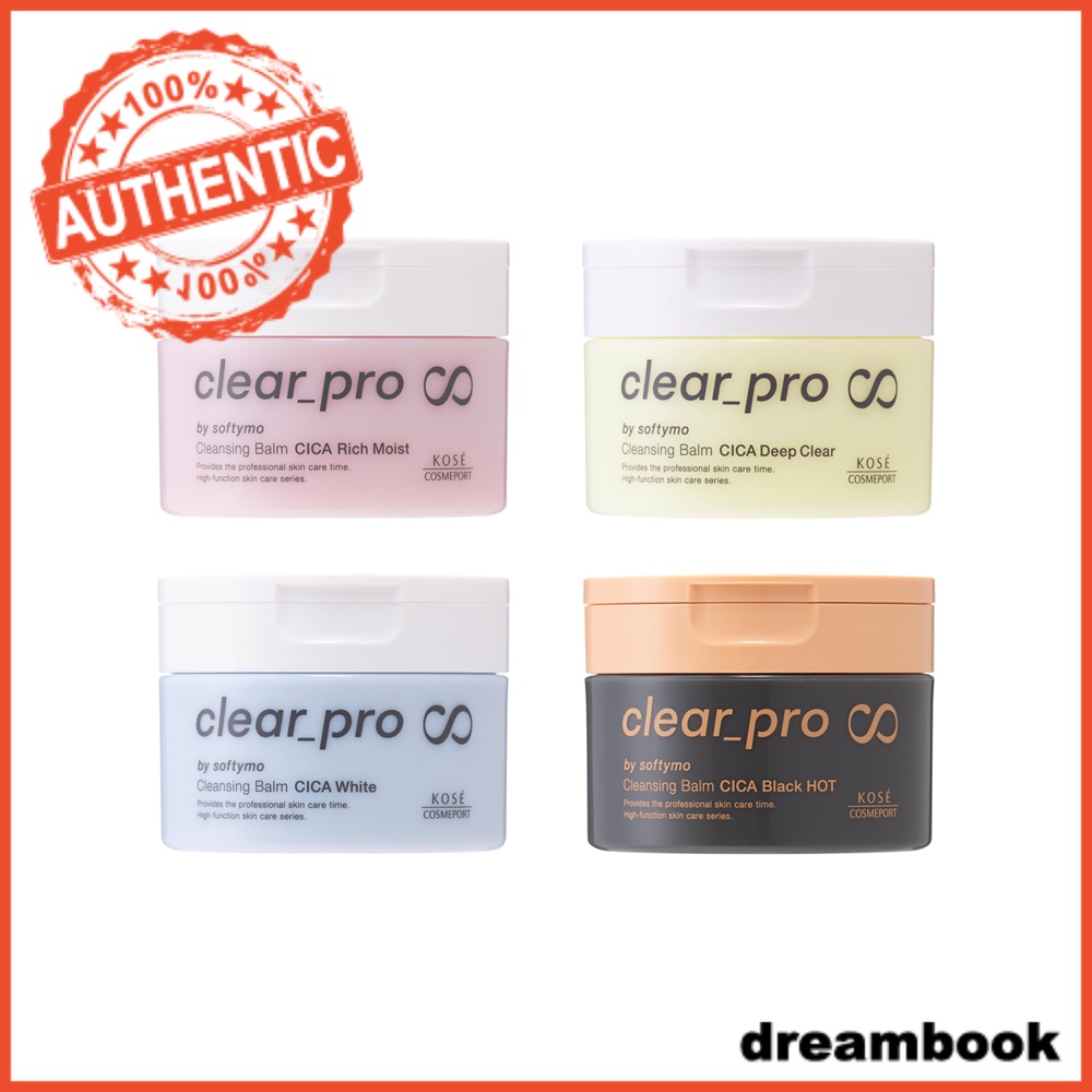 Kose Softymo Clear Pro Cleansing Balm CICA - Rich Moist / Deep Clear / White / Black Hot (90g ...
