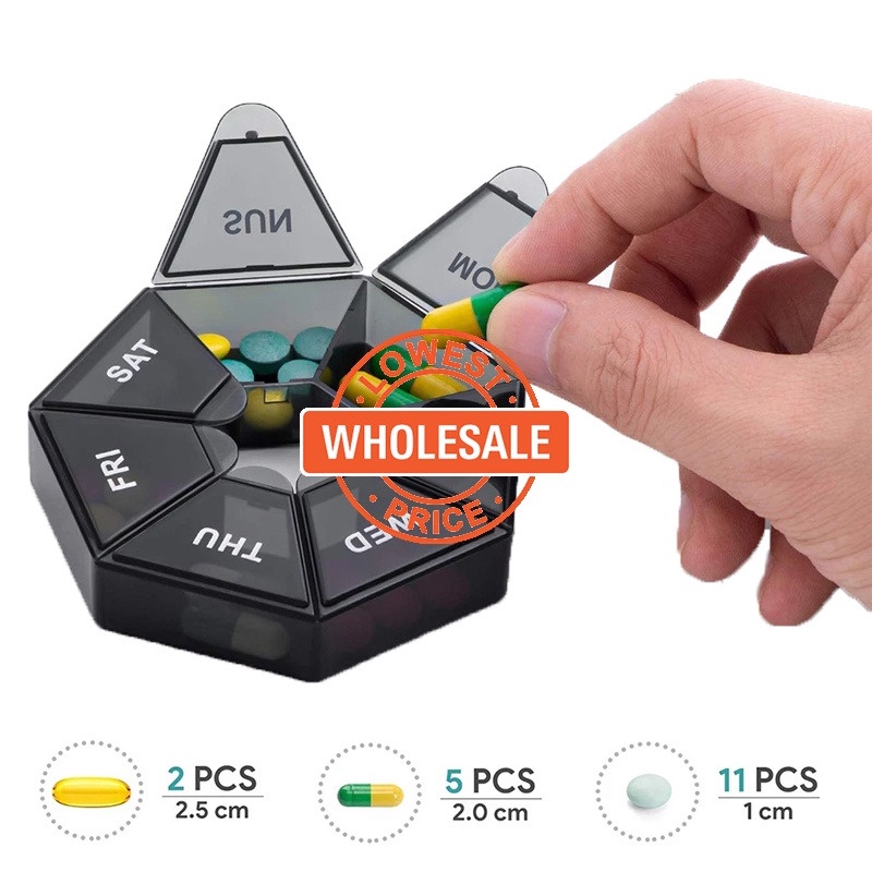 [ Wholesale Prices ] Portable Rotating 7 Days Tablet Candy Box / Seven ...