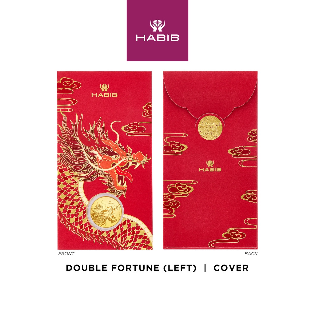 HABIB Year of the Dragon 2024 Double Fortune | 999.9 Gold Wafer Coin (0 ...