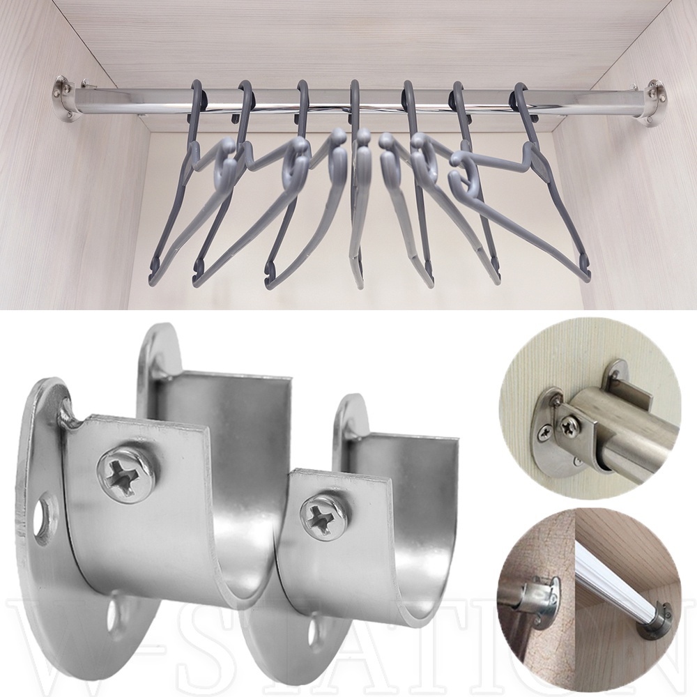 Thickened Stainless Steel Clothes Tube Base - Wardrobe Clothes Rail ...