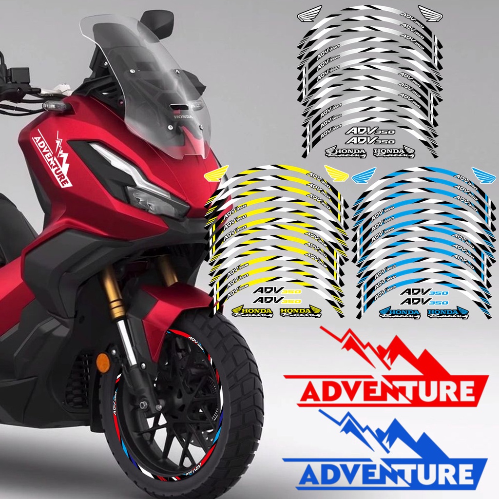 HONDA Wheel Sticker Adv350 Adventure Decal Front 15 Inches Rear 14 ...