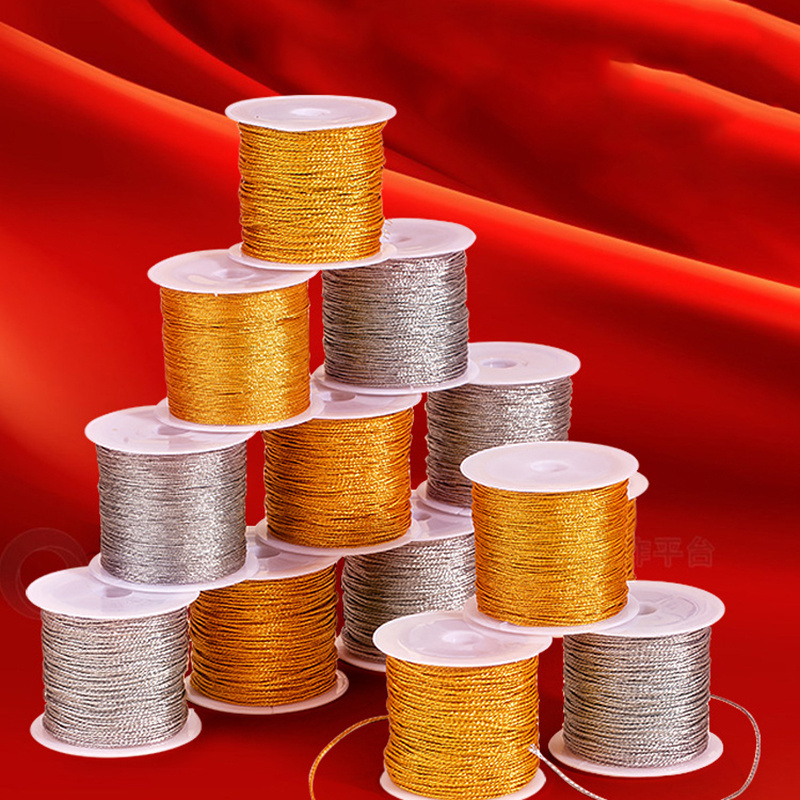 Gold/Silver Thread 3-15 Strand Cord Rope Bracelet Necklace Braided ...