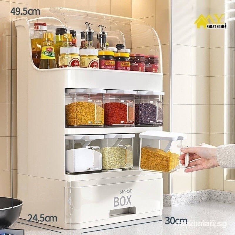 【SG local send】turntable organizer/sauce rack/condiments organizer ...