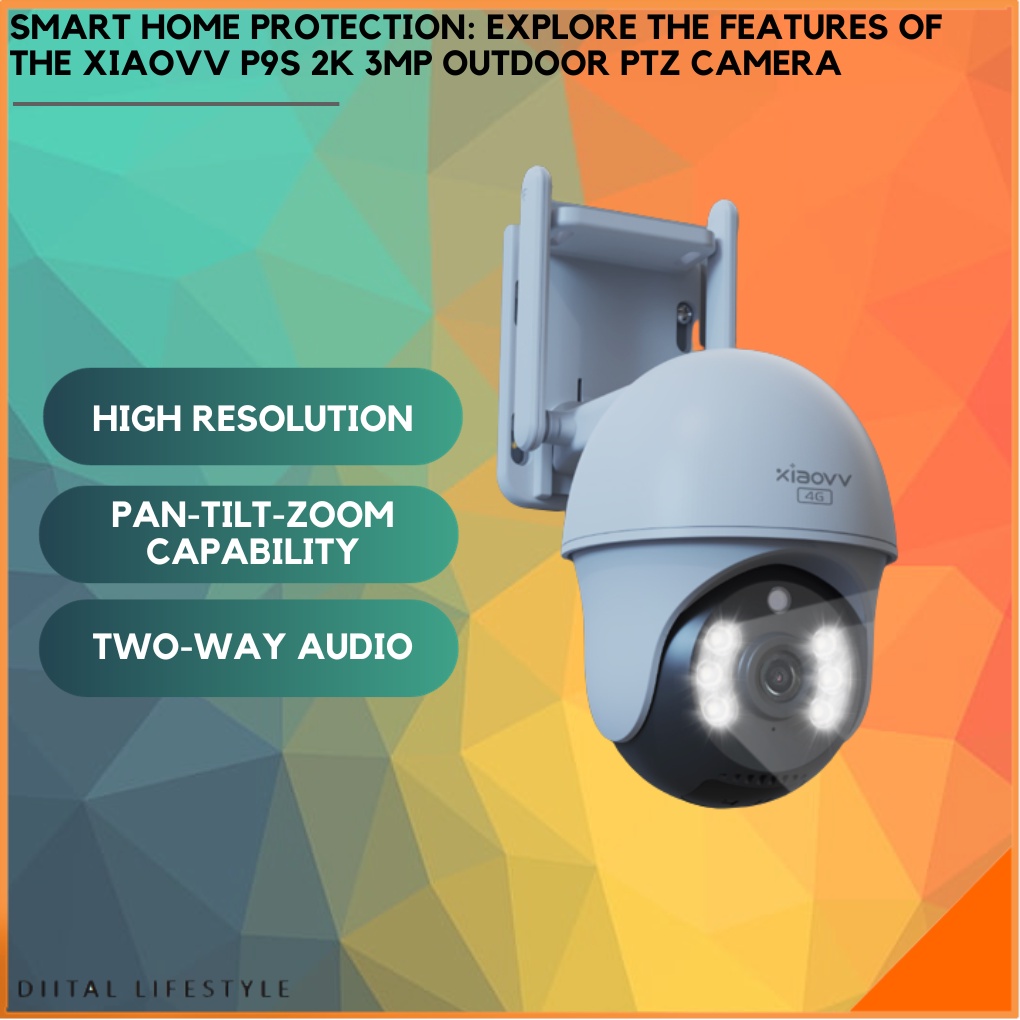 Xiaovv Smart Outdoor Camera 3MP 2K PTZ Rotate 4G CCTV Camera Webcam ...