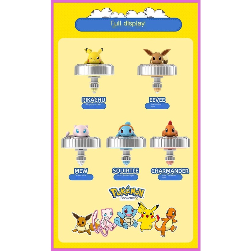 Pokemon Magic Spinning Top Cartoon Pokémon Toys Pikachu/Charmander ...