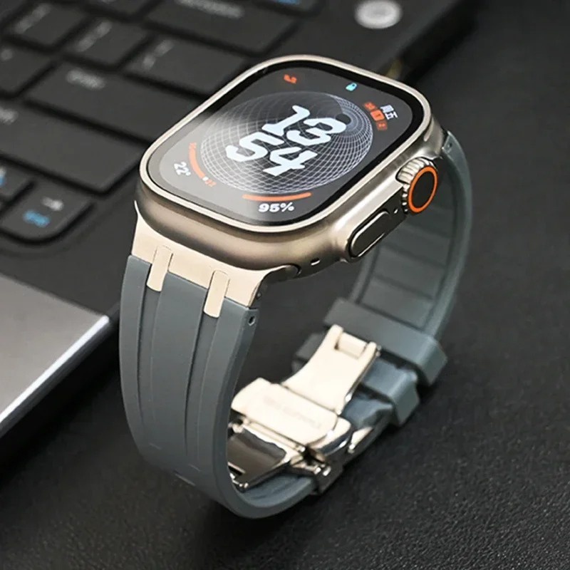 Soft Silicone Strap For iWatch Ultra 3 2 49mm Series11 10 9 8 7 44 45mm ...