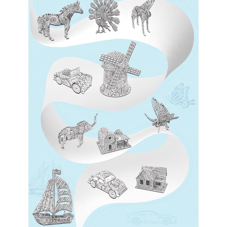 3D Coloring Puzzle Set DIY Painting Arts and Crafts | Shopee Singapore