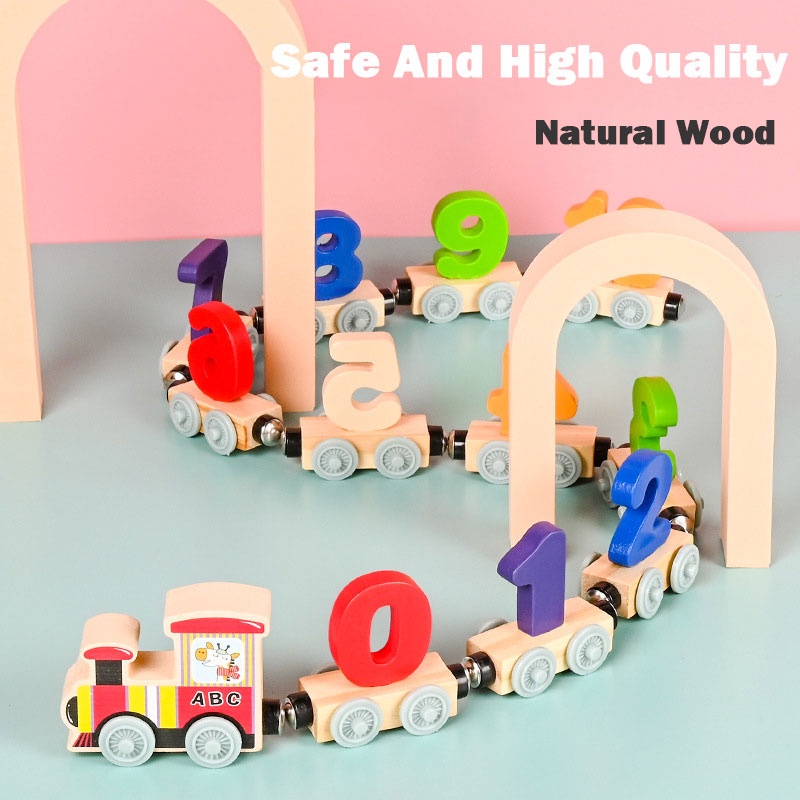 12/27pcs Magnetic Wooden Alphabet Number Train Set | Shopee Singapore