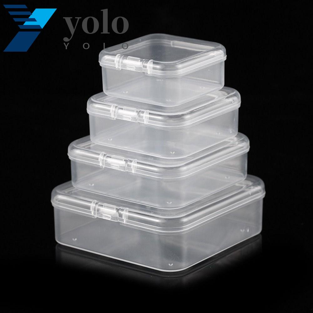 YOLO Mini Square Storage Box, Transparent Dustproof Transparent ...