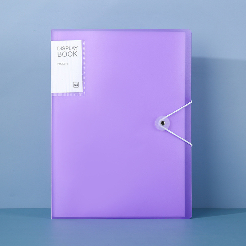 Candy Color A4 Tie Rope Folder Transparent Insert Data File Bag Primary ...